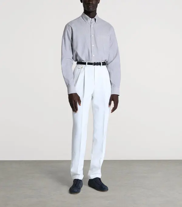 Dunhill Cotton-cashmere Stripe Shirt - Brown