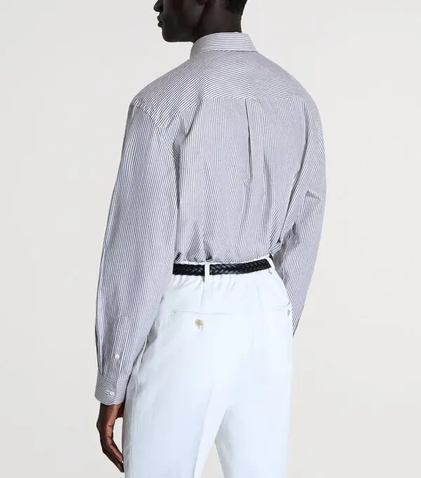 Dunhill Cotton-cashmere Stripe Shirt - Brown