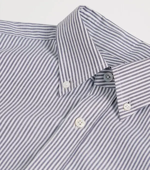 Dunhill Cotton-cashmere Stripe Shirt - Brown