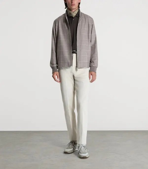 Dunhill Cashmere Check Print Athluxury Jacket