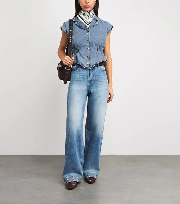 Sandro Denim Sleeveless Top