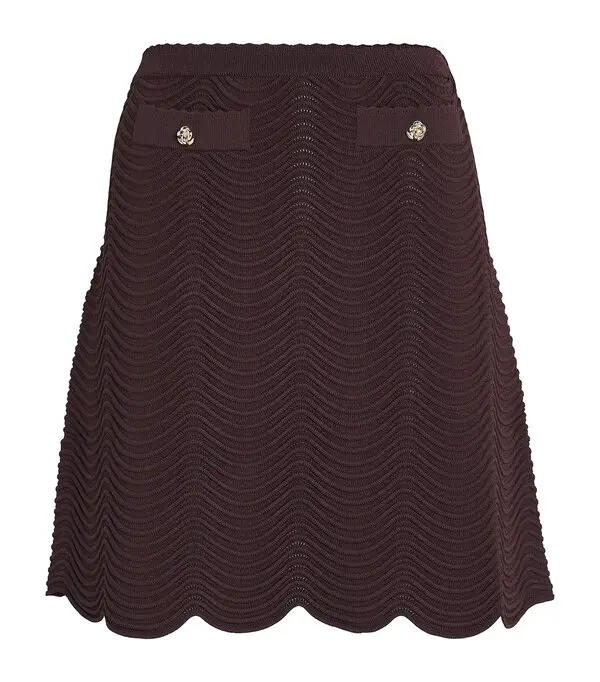 Sandro Knitted Mini Skirt - Brown