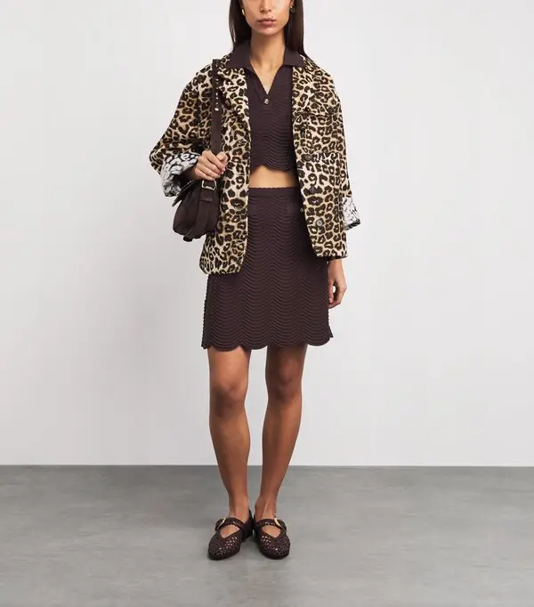 Sandro Knitted Mini Skirt - Brown