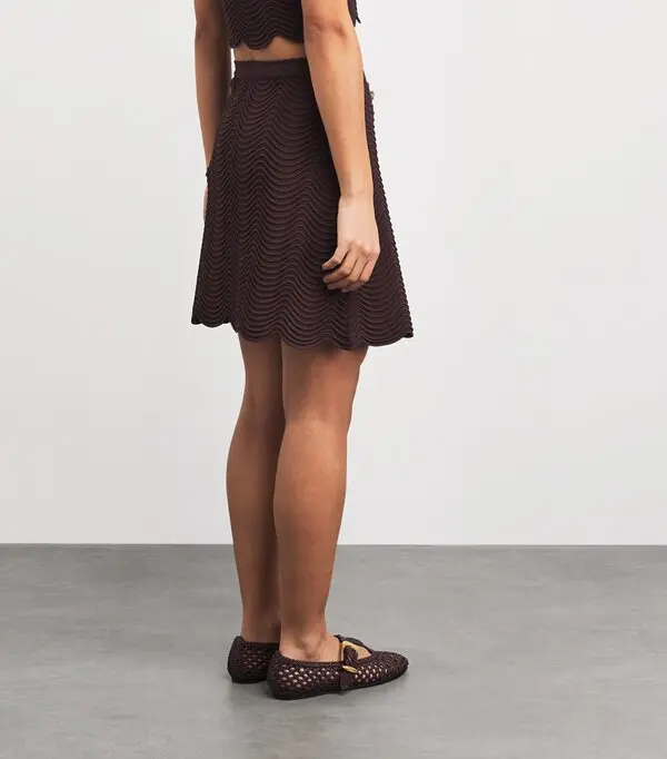 Sandro Knitted Mini Skirt - Brown