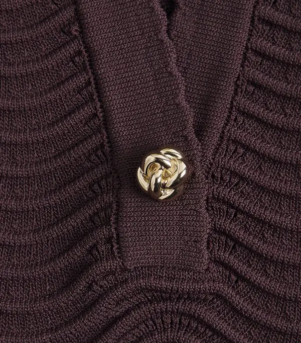 Sandro Knitted Crop Top - Brown