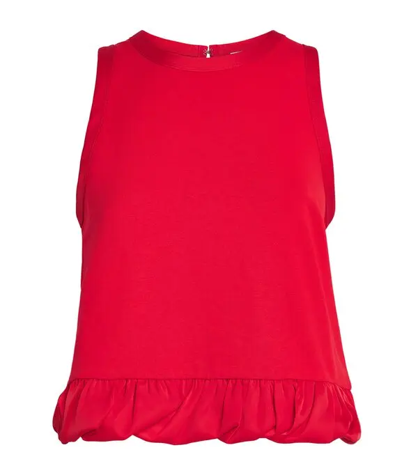 Sandro Cotton Ruffled Tank Top - Red