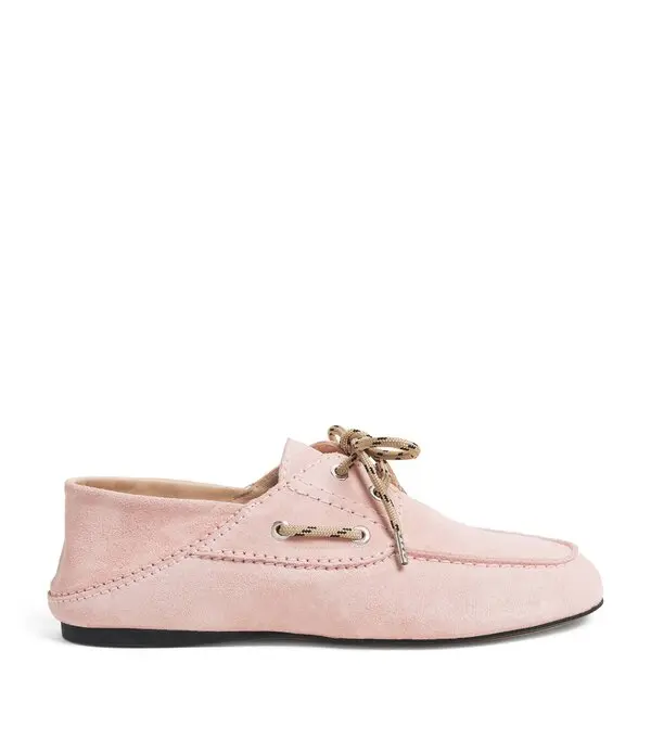 Sandro Suede Boat Shoes - Pink