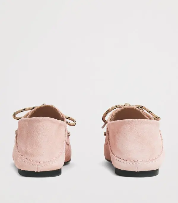 Sandro Suede Boat Shoes - Pink