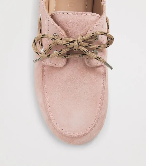 Sandro Suede Boat Shoes - Pink