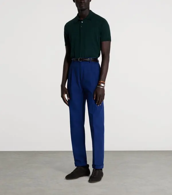 Dunhill Cotton-mulberry Silk Polo Shirt - Green