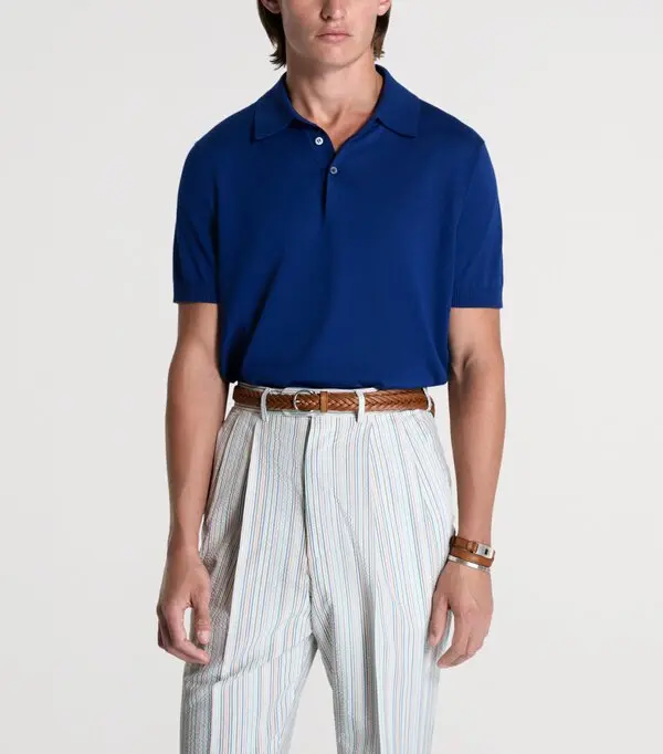 Dunhill Cotton-mulberry Silk Polo Shirt