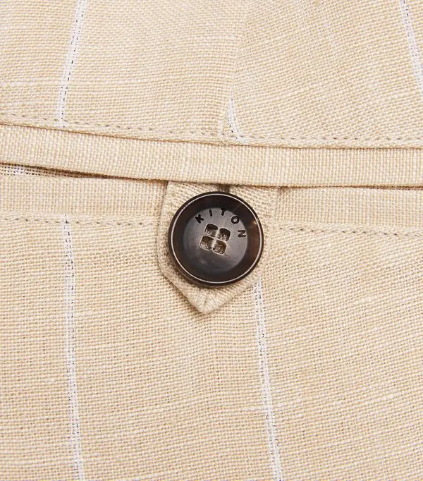 Kiton Linen Stripe Drawstring Trousers