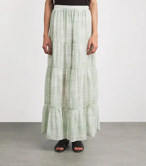 Kiton Silk Printed Midi Skirt