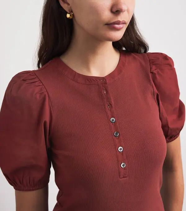 Paige Stretch-cotton Brandy Top - Orange