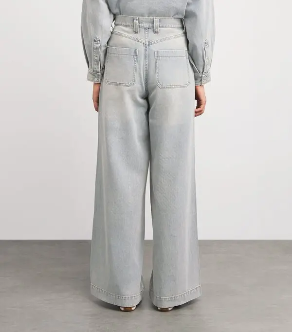 Sandro Rhinestone-embellished Straight Jeans - Blue
