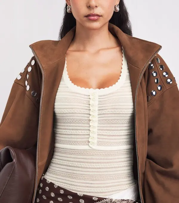 Sandro Knitted Sleeveless Bodysuit - Beige