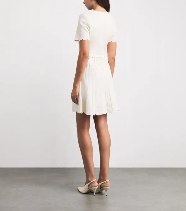 Sandro Knitted Pointelle Mini Dress - Beige