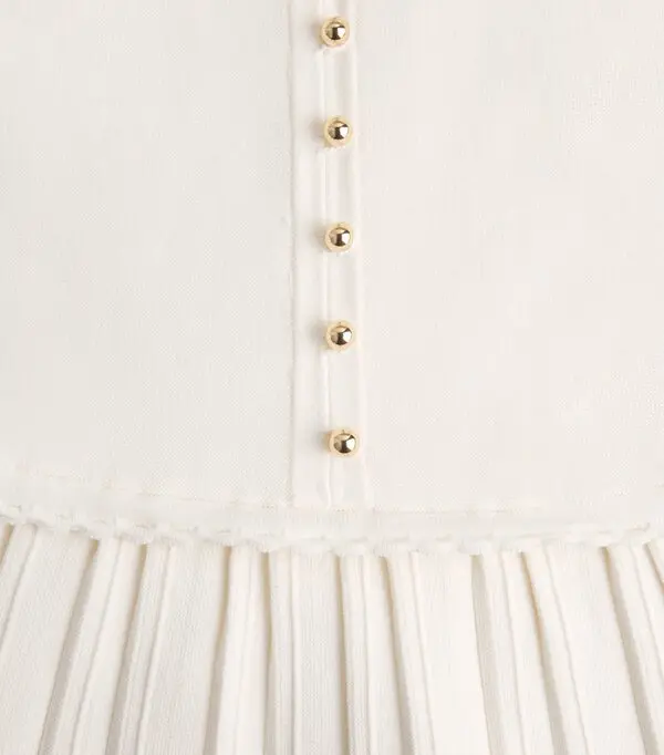 Sandro Knitted Pointelle Mini Dress - Beige