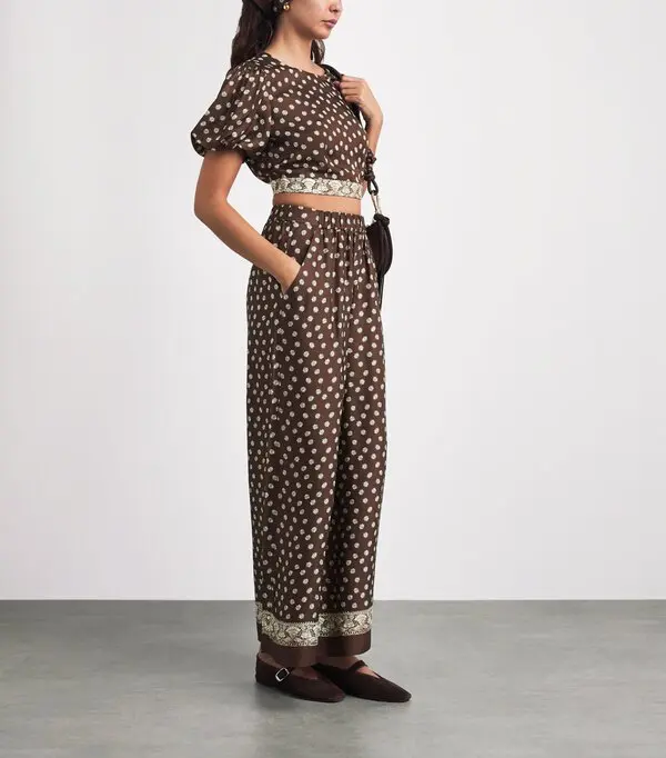 Claudie Pierlot Printed Wide-leg Trousers