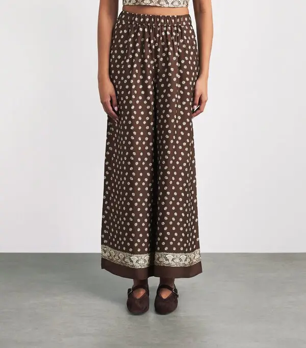 Claudie Pierlot Printed Wide-leg Trousers