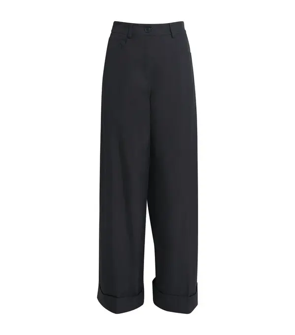 Claudie Pierlot Cotton-blend Wide-leg Trousers