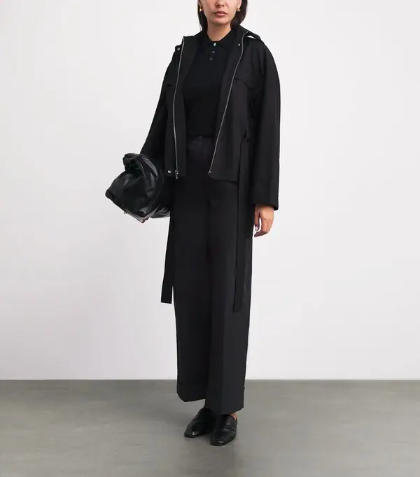 Claudie Pierlot Cotton-blend Wide-leg Trousers