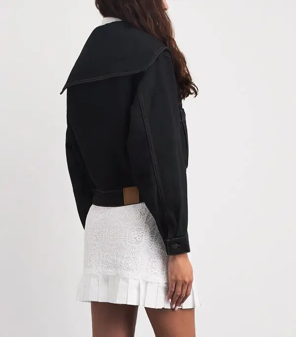 Claudie Pierlot Contrast-stitch Denim Jacket - Black