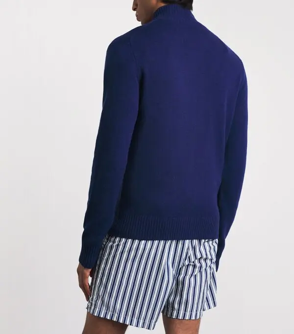 Vilebrequin Virgin Wool-cashmere Juan Zip-up Cardigan - Blue