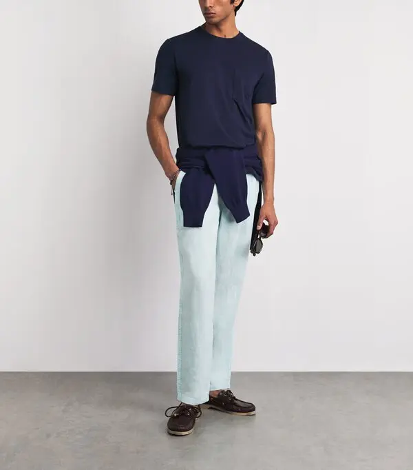 Vilebrequin Linen Drawstring Parc Trousers - Blue