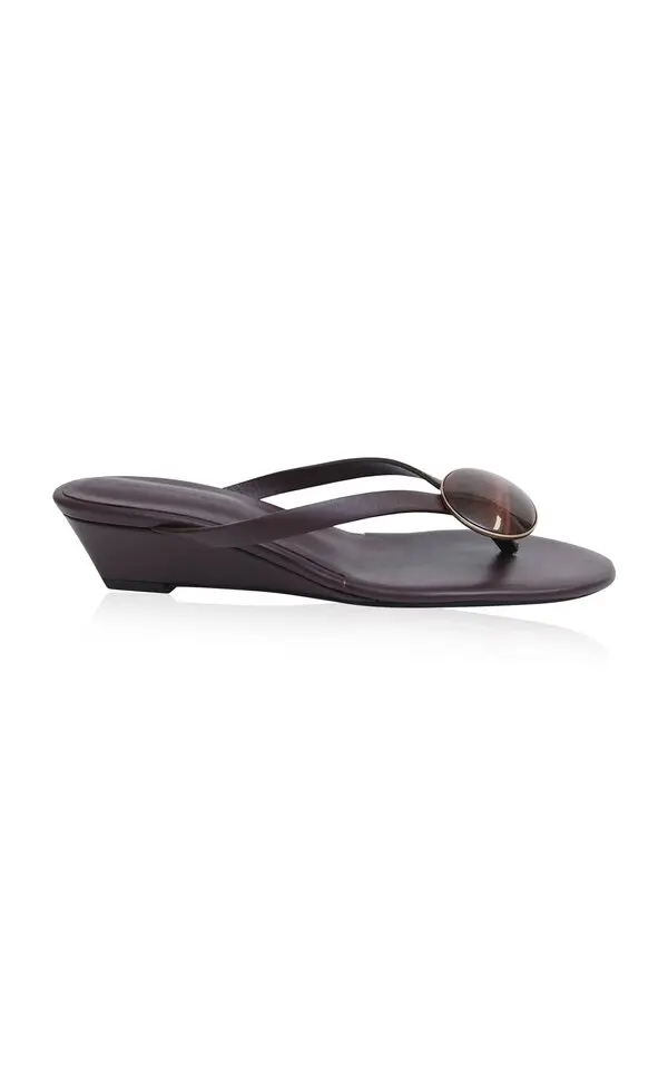 Christopher Esber Aura Quartz Flip Flop Wedge - Brown