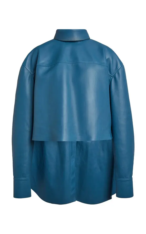 Givenchy Tie-back Leather Shirt - Blue
