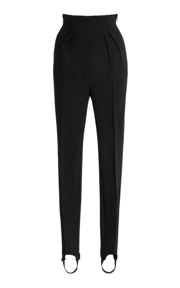 MUGLER High-waisted Wool-blend Slim-leg Trousers