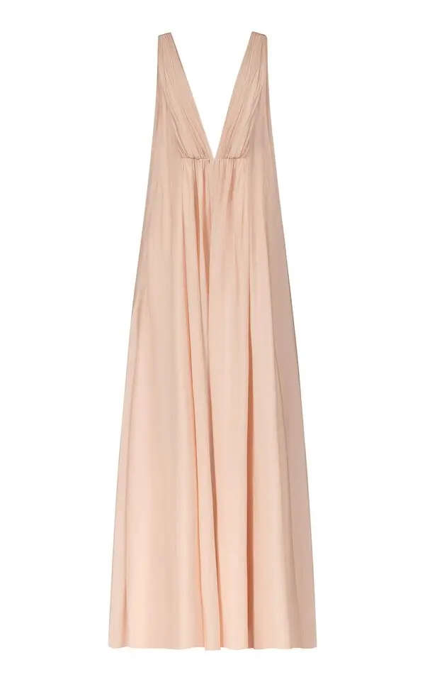 TEMILY Angelina Silk Habotai Maxi Dress - Pink