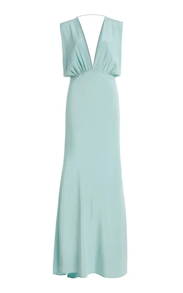 TEMILY Hera Crepe Gown - Blue