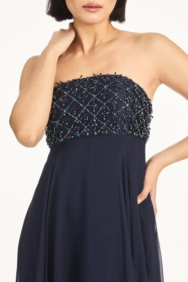 Sachin & Babi Embellished Strapless Gown - Midnight