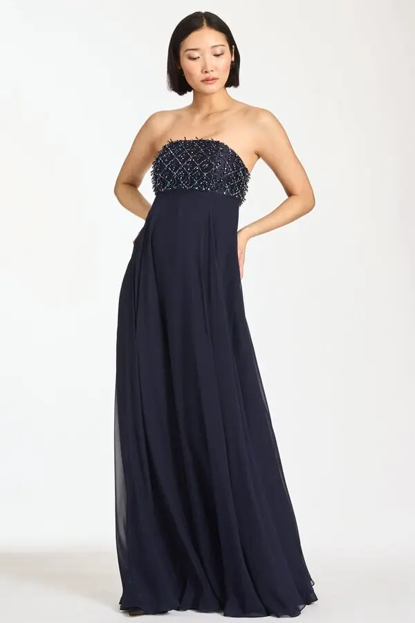 Sachin & Babi Embellished A-line Gown - Midnight