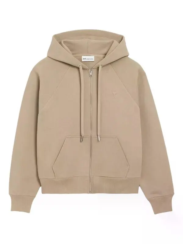 AMI Paris De Coeur Logo Zipped Hoodie