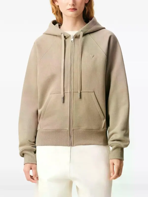 AMI Paris De Coeur Logo Zipped Hoodie
