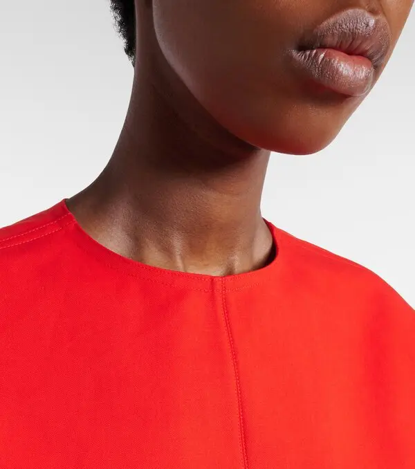 Alaïa Belted Cotton Gabardine Crop Top