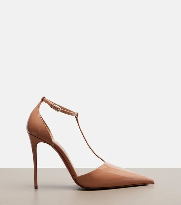 CHRISTIAN LOUBOUTIN Kate Patent Leather Pumps - Beige