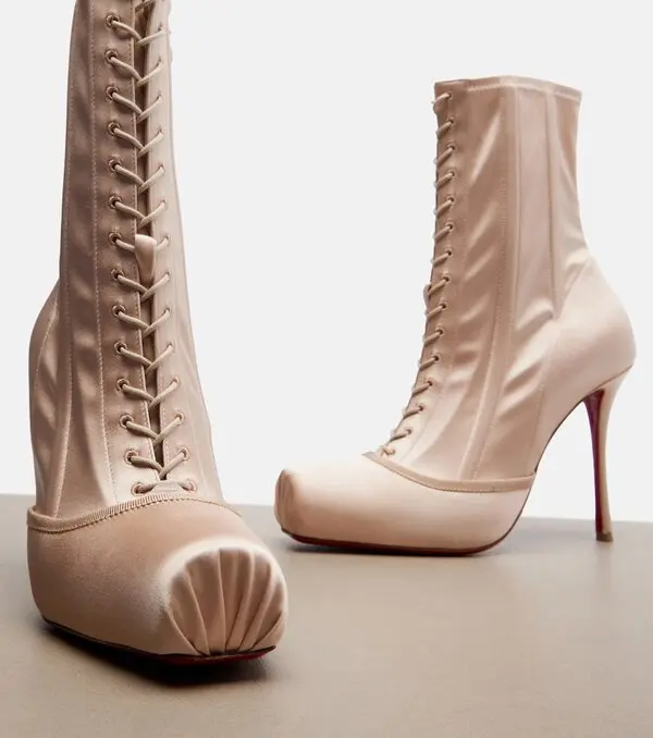CHRISTIAN LOUBOUTIN Pavlova Crêpe Satin Ankle Boots