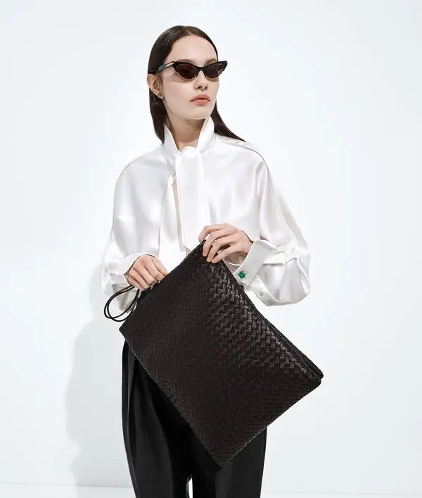 Bottega Veneta Giornale Pouch - Espresso