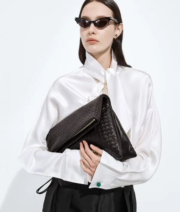 Bottega Veneta Giornale Pouch - Espresso