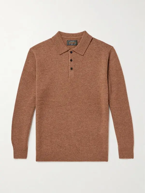 BEAMS Wool Polo Shirt - Brown
