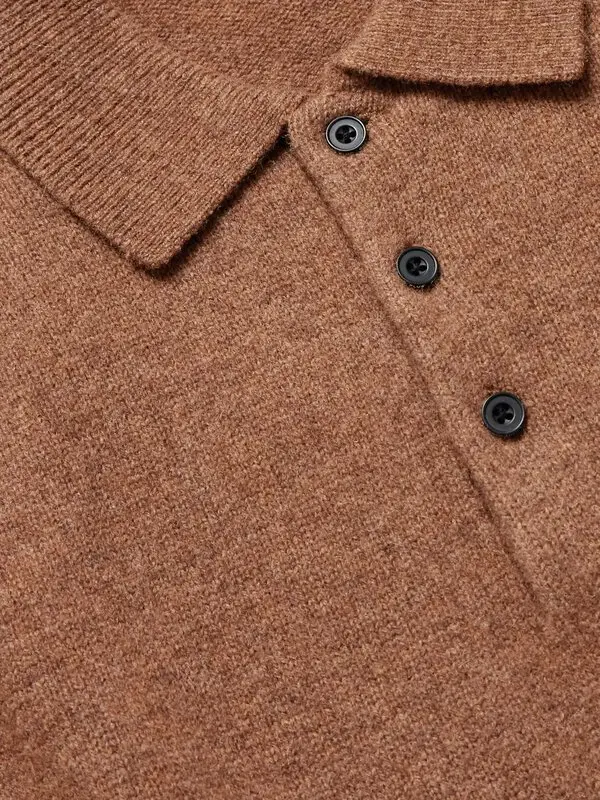 BEAMS Wool Polo Shirt - Brown