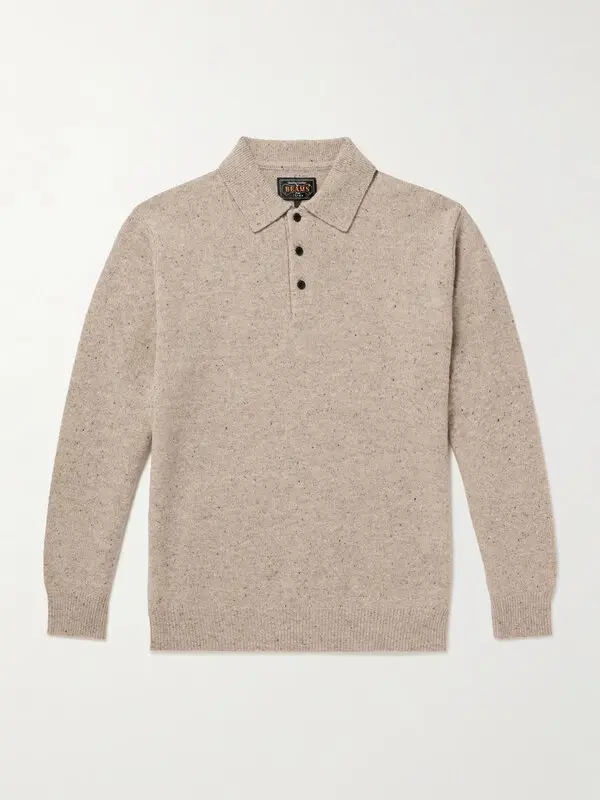 BEAMS Wool Polo Shirt - Neutrals