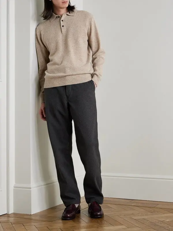BEAMS Wool Polo Shirt - Neutrals