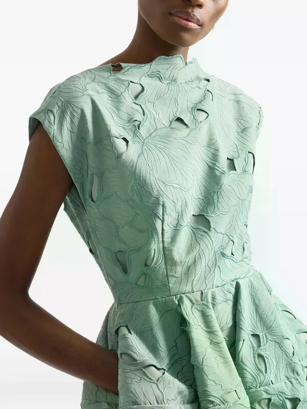 Erdem Embroidered Mini Dress - Green