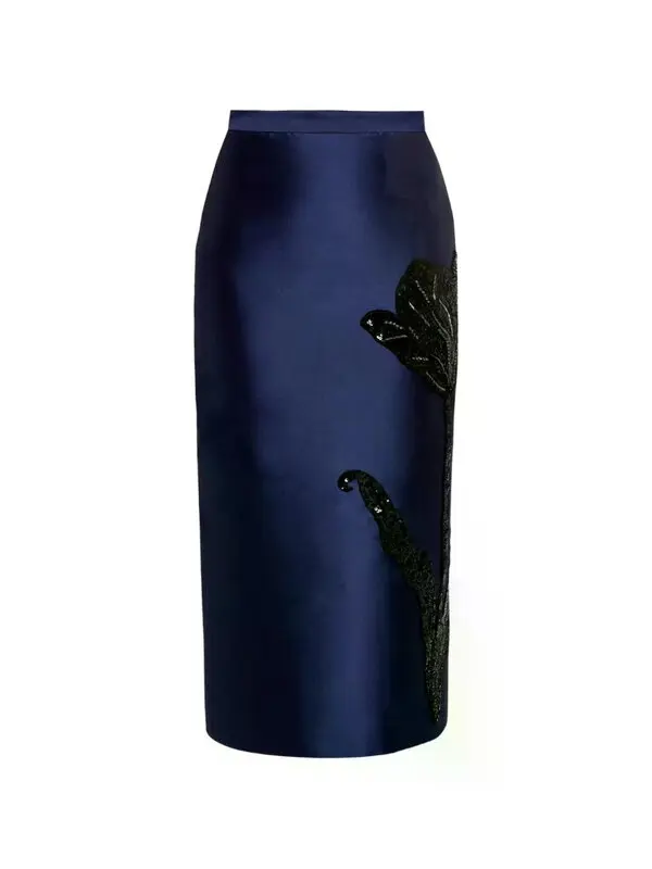 Erdem Floral Mikado Pencil Skirt