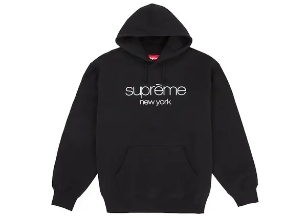 Supreme Classic Logo Hooded Sweatshirt - Black